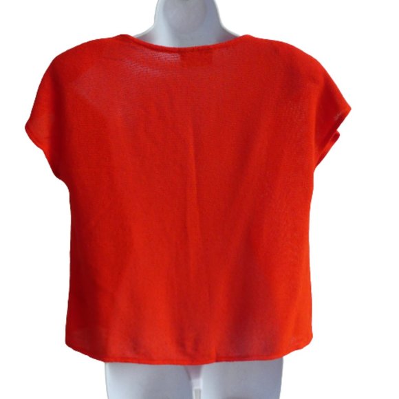 Benjamin A. | Tops | Vintage Neon Pullover Top Drape Neon Reddish ...